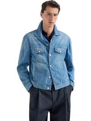 Brunello Cucinelli Denim Four-pocket Jacket - Light Blue Denim