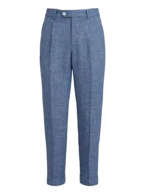 Brunello Cucinelli Hopsack Virgin Wool Trousers - Denim