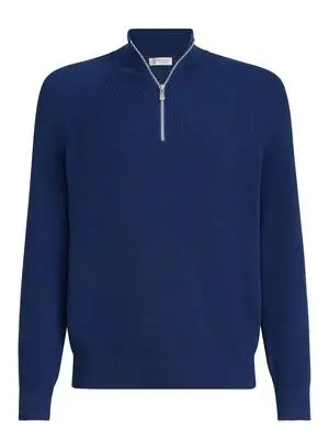 Brunello Cucinelli Cotton Sweater - Avio Blue