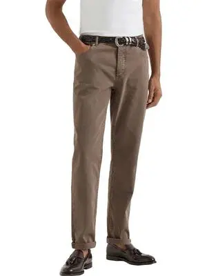 Brunello Cucinelli Lightweight Denim Trousers Hazelnut