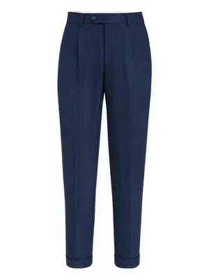 Brunello Cucinelli Pleated Trousers Navy Blue