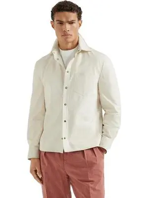 Brunello Cucinelli Calfskin Overshirt - Ivory