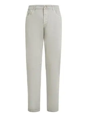 Brunello Cucinelli Garment-dyed Denim Trousers - Khaki