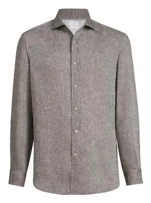 Brunello Cucinelli Linen Shirt Hazelnut