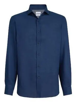 Brunello Cucinelli Linen Shirt - Navy Blue