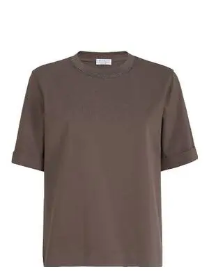 Brunello Cucinelli Cotton Jersey T-shirt - Brown