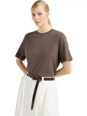 Brunello Cucinelli Cotton Jersey T-shirt - Brown
