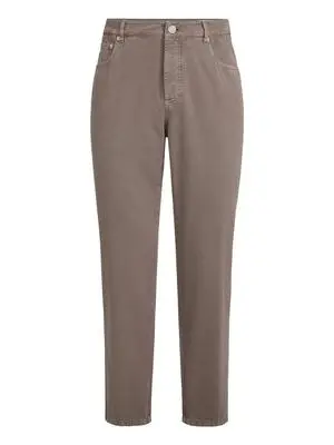 Brunello Cucinelli Garbadine Garment Dyed Trousers - Hazelnut