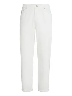 Brunello Cucinelli Garbadine Garment Dyed Trousers Snow