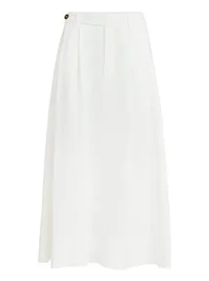 Brunello Cucinelli Twill Sartorial Skirt With Monili - White