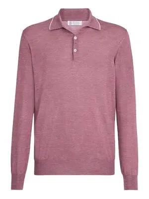 Brunello Cucinelli Lightweight Knit Polo - Coral