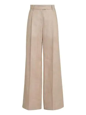 Brunello Cucinelli Wide Leg Pleated Trousers - Antique Pink