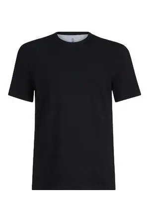Brunello Cucinelli Ribbed Jersey T-shirt - Black