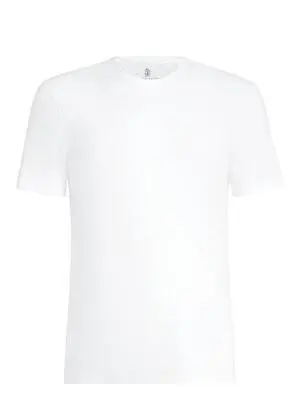 Brunello Cucinelli Ribbed Jersey T-shirt - White
