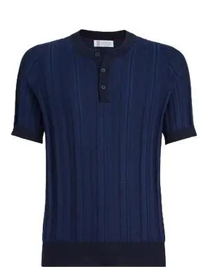 Brunello Cucinelli Knit T-shirt - Navy Blue