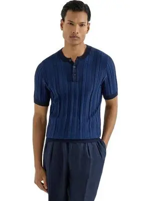 Brunello Cucinelli Knit T-shirt - Navy Blue