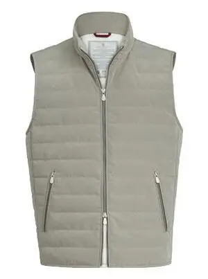 Brunello Cucinelli Nylon Down Vest - Khaki