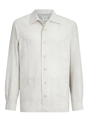 Brunello Cucinelli Cotton And Linen Guayabera - Rope