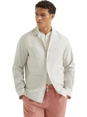 Brunello Cucinelli Cotton And Linen Guayabera - Rope