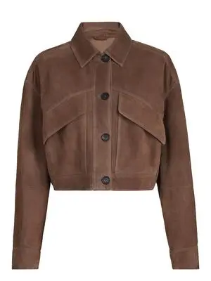 BRUNELLO CUCINELLI Couture Suede Cropped Outerwear Jacket