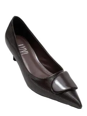 PROLOGUE SHOES Briana Buckle Pointed Toe Pumps - Brown