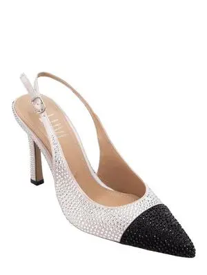 PROLOGUE SHOES London Embellished Pointed Toe Pump - Beige