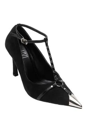 PROLOGUE SHOES Juliana Pointed Toe Pump Black Suede