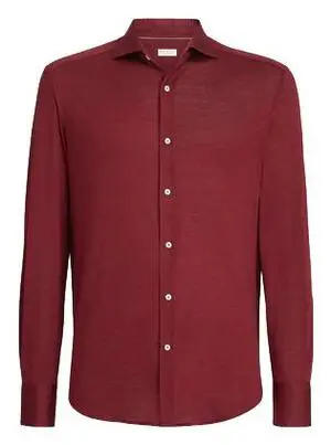 Brunello Cucinelli Spread Collar Shirt - Cherry