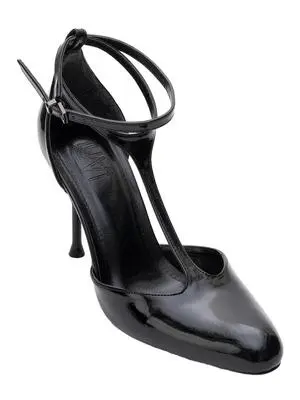 PROLOGUE SHOES Jon T-strap Pumps - Black Patent