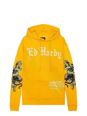 Ed Hardy Printed Hoodie - Yellow