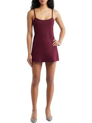 ARTLESS FOREVER Spaghetti Strap Slip Minidress - Merlot