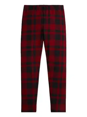 Polo Ralph Lauren Plaid Stretch Jersey Leggings - Edged Overcheck Holiday Red