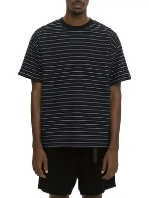 MAUI & SONS Texture Stripe T-shirt - Black/blue
