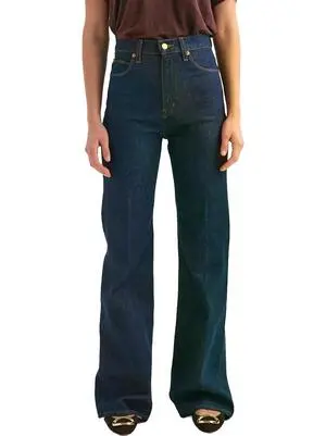 JAMIE HALLER Crease Flared Jeans - Blue