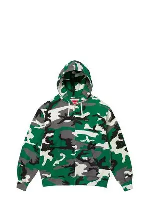 Supreme Small Box Zip Up Hooded Sweatshirt 'Flowers - Grey
