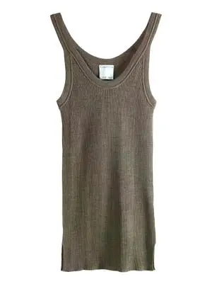 Calvin Klein Ribbed Scoop-neck Tank Top - Brown