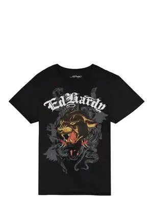 Ed Hardy Panther Head T-shirt - Black