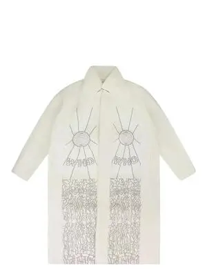 WHO DECIDES WAR BY EV BRAVADO Graphic Print Coat - White