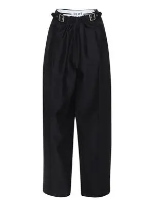 Loewe Belted Straight Leg Trousers - Navy
