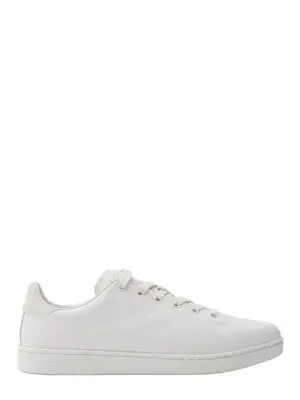 Burberry Embossed Check Leather Sneakers - Porcelain White
