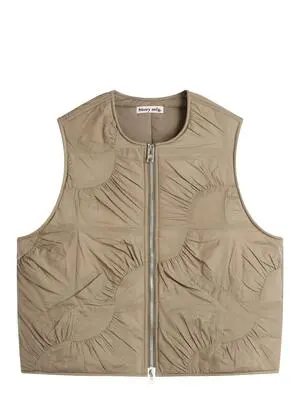 STORY MFG. Pluto Zip Up Padded Vest - Khaki