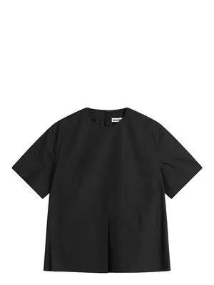 JIL SANDER Pleat Back Formal Top - Black
