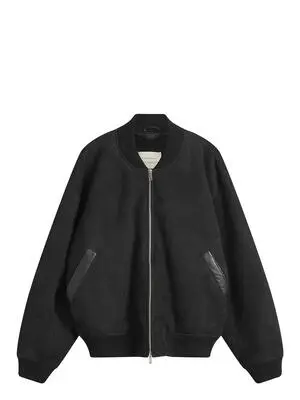 Studio Nicholson Shearling Leather Bomber Jacket - Black