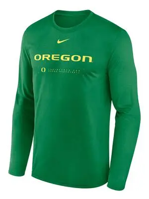 Nike Oregon Courtside Basketball Shootaround Legend Dri-fit College Long-sleeve T-shirt - Green