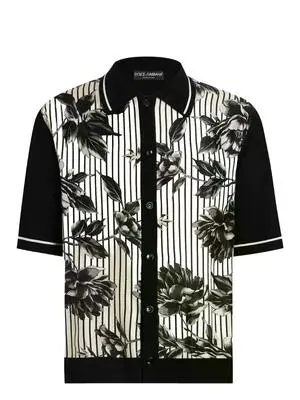 Dolce & Gabbana Floral Striped Shirt - Neutrals