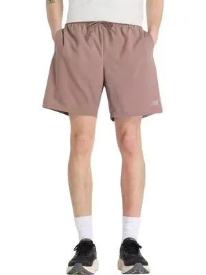 NEW BALANCE Logo-detail Shorts - Brown