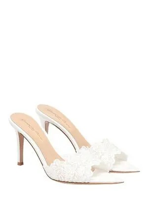 GIANVITO ROSSI Yvonne Slingback Sandals - White Fabric And Leather
