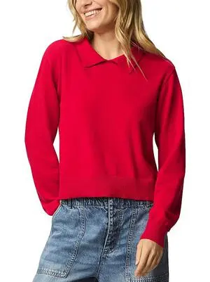 Splendid Phoebe Polo Sweater - Rouge