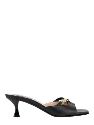 Moschino Logo Detail Stiletto Sandals - Black