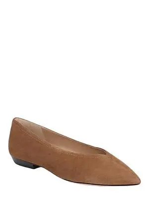 Veronica Beard Bancroft Pointed Flats - Chestnut